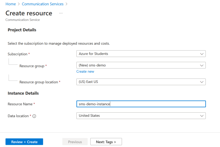 Azure Communication Services – Sending an SMS – UW-Milwaukee Cloud ...