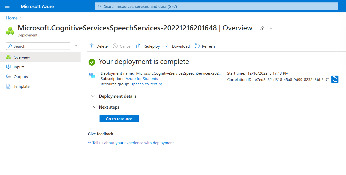 Speech-to-text (Azure) – UW-Milwaukee Cloud Computing