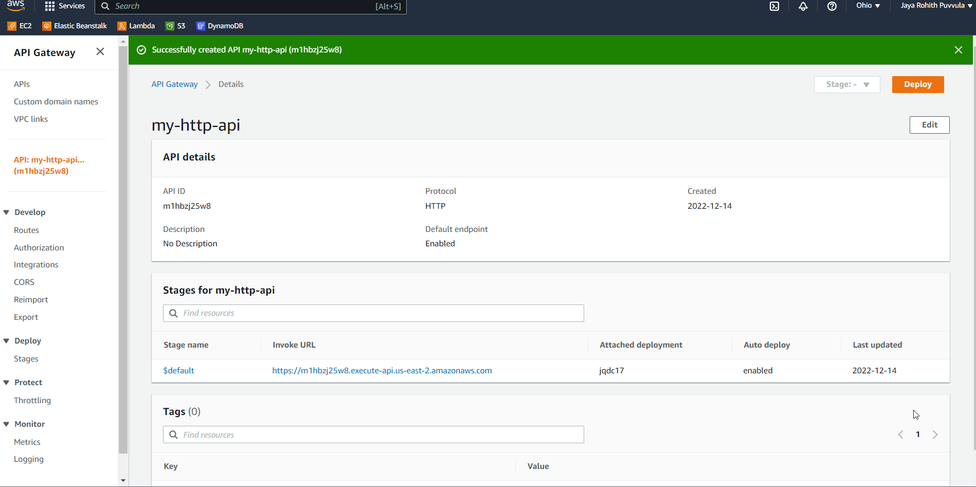 Amazon API Gateway – UW-Milwaukee Cloud Computing